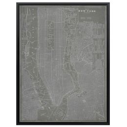 Bilderwelten Leinwandbild Vintage Stadtplan New York Manhattan