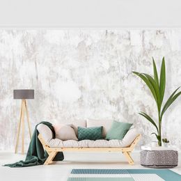 Bilderwelten Fototapete Vliestapete Shabby Steinoptik beige - Wei&szlig;e Shabby Betonwand gestrichen - Beton Wohnzimmer Schlafzimmer