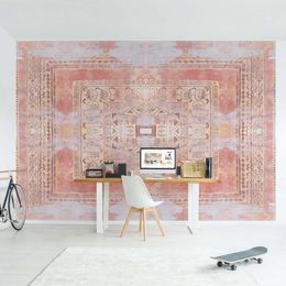 Bilderwelten Mustertapete originell Vintage Wandtapete rot - Erinnerungen an Mykonos - Ornamente Wohnzimmer Schlafzimmer