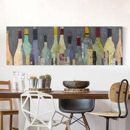 Bilderwelten Leinwandbild K&uuml;che Entkorkt - Spirituosen - Leinwanddruck Panorama Wandbild S-XXL K&uuml;chenbild - moderne K&uuml;chenbilder Getr&auml;nke - Esszimmer