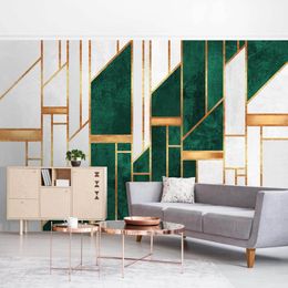 Bilderwelten Fototapete Emerald und Gold Geometrie