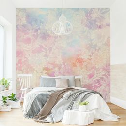 Bilderwelten Fototapete Zarter Bl&uuml;tentraum in Pastell selbstklebende Tapete Wandtapeten Bl&uuml;ten hellrosa Schlafzimmer, Wohnzimmer, Flur Vliestapete inkl. Kleister