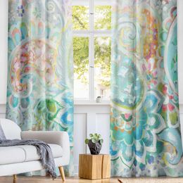 Bilderwelten Vorhang Paisley mit Blumen