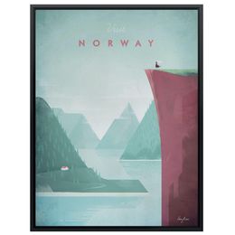 Bilderwelten Leinwandbild Reiseposter - Norwegen