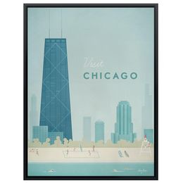 Bilderwelten Leinwandbild Reiseposter - Chicago