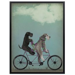 Bilderwelten Leinwandbild - Hochformat Radtour - Schnauzer Tandem
