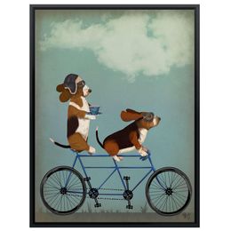 Bilderwelten Leinwandbild - Hochformat Radtour - Bassets Tandem
