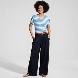 LANDS' END Leichte Bundfalten-Jeans mit weitem Bein f&uuml;r Damen, Damen, size: regular, Blau, Baumwolle, by Lands' End
