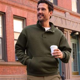 LANDS' END Gerippter Pullover mit Stehkragen f&uuml;r Herren, Herren, size: regular, Gr&uuml;n, by Lands' End