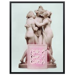 Bilderwelten Leinwandbild Statue Girls