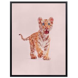 Bilderwelten Leinwandbild Tiger mit Glitzer