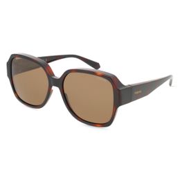 Polaroid PLD 9021/S Fitover | &Uuml;berzieh-Sonnenbrille | Unisex | Fassung: Quadratisch, Kunststoff, Havanna | Glasfarbe: Braun