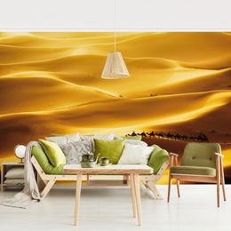 Bilderwelten Fototapete Natur modern Wandtapete gelb - Golden Dunes - W&uuml;ste Wohnzimmer Schlafzimmer