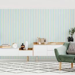 Bilderwelten Streifentapete - No.YK49 Streifen Blau-Gr&uuml;n Streifentapete - Schlafzimmer Wohnzimmer modern - auch selbstklebend gestreifte Fototapete