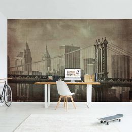 Bilderwelten Tapete - Fototapete Skyline - Vintage New York City - Schlafzimmer Wohnzimmer modern - auch selbstklebend