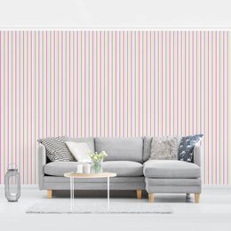 Bilderwelten Streifentapete - No.YK48 Streifen Rosa-Gelb Streifentapete - Schlafzimmer Wohnzimmer modern - auch selbstklebend gestreifte Fototapete