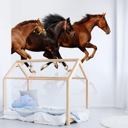 Bilderwelten Fototapete Tiere modern Wandtapete gelb - Pferdeherde - Pferde Kinderzimmer Baby M&auml;dchen Jungen