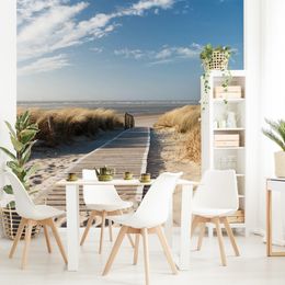 Bilderwelten Strandtapete - Fototapete Strand - Ostsee Strand - Wandtapete Schlafzimmer Wohnzimmer Meer Tapete auch kleisterfrei Vlies mit