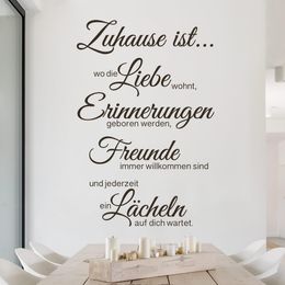 Bilderwelten Wandtattoo Spr&uuml;che modern selbstklebend Wandaufkleber - Zu Hause ist - Familie Wohnzimmer Schlafzimmer