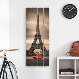 Bilderwelten Holzbild Stadt schwarz weiss Vintage nat&uuml;rlicher Effekt - Spot on Paris - Architektur Wohnzimmer Schlafzimmer