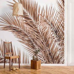 Bilderwelten Fototapete Bronzefarbene Palmenwedel Tropisch,Landschaft Palme Wohnzimmer Vliestapete inkl. Kleister oder selbstklebend
