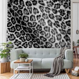 Bilderwelten Fototapete Tiere Motiv Wandtapete schwarz weiss - Jaguar Skin Schwarz-Wei&szlig; - Deko Wohnzimmer Schlafzimmer
