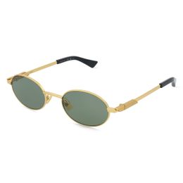Bottega Veneta BV1470S | Unisex-Sonnenbrille | Fassung: Vollrand, Rund, Metall, Gold | Glasfarbe: Gr&uuml;n