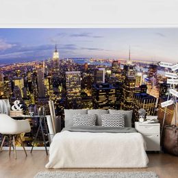 Bilderwelten Fototapete New York Skyline bei Nacht