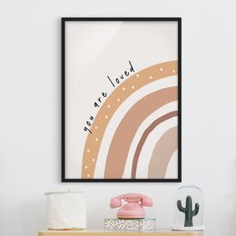 Bilderwelten Bild mit Rahmen Boho Regenbogen - You are loved