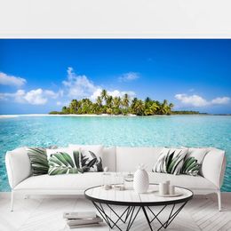Bilderwelten Fototapete Strand Tropisch Wandtapete t&uuml;rkis - Crystal Clear Water - Karibik Wohnzimmer Schlafzimmer