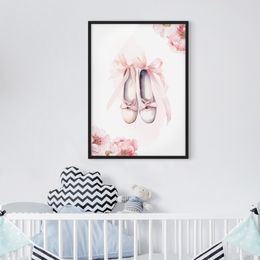 Bilderwelten Bild mit Rahmen Rosa Ballettschuhe