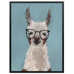 Bilderwelten Leinwandbild - Hochformat Lama mit Brille II