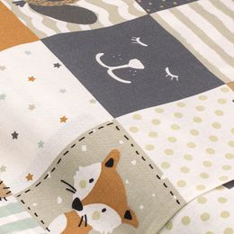 buttinette Bio-Baumwollstoff "Tiere Patchwork", grau-color