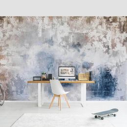 Bilderwelten Fototapete Shabby Betonwand Putz Blau