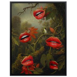 Bilderwelten Leinwandbild Lippen Dschungel