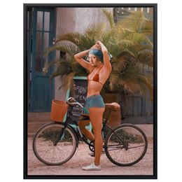 Bilderwelten Leinwandbild Fahrrad M&auml;dchen