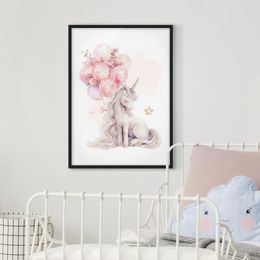 Bilderwelten Bild mit Rahmen Einhorn und ein kleiner Stern