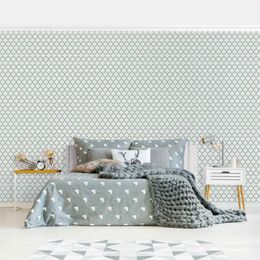 Bilderwelten Fototapete Vliestapete Orientalisch Wandtapete gr&uuml;n - Marokkanisches Ornament Linienmuster - Geometrisch Wohnzimmer Schlafzimmer