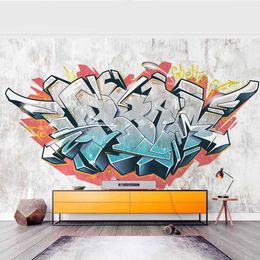 Bilderwelten Fototapete Graffiti Art Urban Bunt Urban 3D modern Street Tapete Wohnzimmer Skater Mauer Betonwand Jugendzimmer