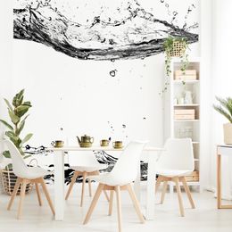 Bilderwelten Fototapete Wasserwelten Schwarz-Wei&szlig; Abstrakt Wohnzimmer,Schlafzimmer Vliestapete inkl. Kleister oder selbstklebend