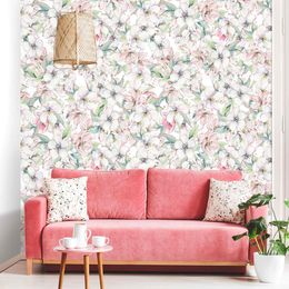 Bilderwelten Fototapete Kirschbl&uuml;ten Aquarell Schlafzimmer,Wohnzimmer Vliestapete inkl. Kleister oder selbstklebend