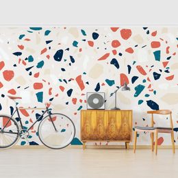 Bilderwelten Fototapete Detailliertes Terrazzo Muster Torino Muster Mosaik Wohnzimmer,Badezimmer Vliestapete inkl. Kleister oder selbstklebend