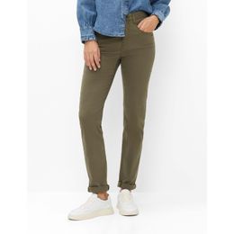 Brax Damen Five-Pocket-Hose Style CAROLA DARK KHAKI Denim Gr&uuml;n Khaki, denim gr&uuml;n - khaki, Gr. 38