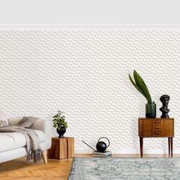 Bilderwelten Fototapete Zick Zack Geometrie Muster Malerei Landhaus,Muster Streifen Wohnzimmer,Schlafzimmer Vliestapete inkl. Kleister oder selbstklebend
