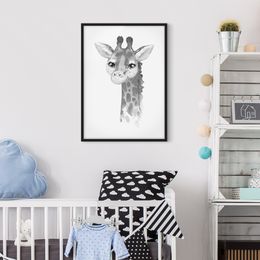 Bilderwelten Bild mit Rahmen Portrait Baby Giraffe