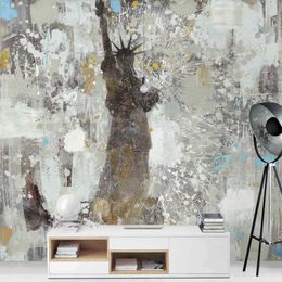 Bilderwelten Fototapete Freiheitsstatue NY New York Graffiti Art Urban 3D modern Street Tapete Wohnzimmer Skater Mauer Jugendzimmer Betonwand