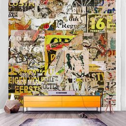 Bilderwelten Fototapete Alte Plakatwand II Art Urban 3D modern Street Tapete Wohnzimmer Skater Mauer Jugendzimmer Betonwand