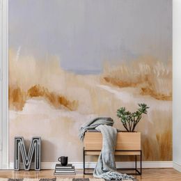 Bilderwelten Fototapete Strand Abstrakt Wandtapete beige - Sanftes D&uuml;nengras - D&uuml;nen Wohnzimmer Schlafzimmer