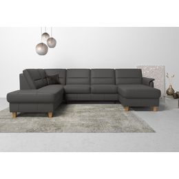 Wohnlandschaft Home Affaire, B:308cm H:89cm T:212cm, braun, Luxus-Microfaser (100% Polyester);Struktur (100% Polyester);Luxus-Microfaser in