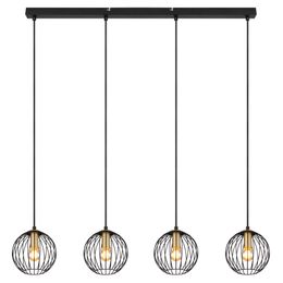 Globo LIGHTING H&auml;ngeleuchte "EUSEBIUS", H: 150cm, 1 Stk., schwarz, Wohnzimmer, Leuchten, H&auml;ngelampe schwarz Metall messingfarben Esstisch Esszimmer